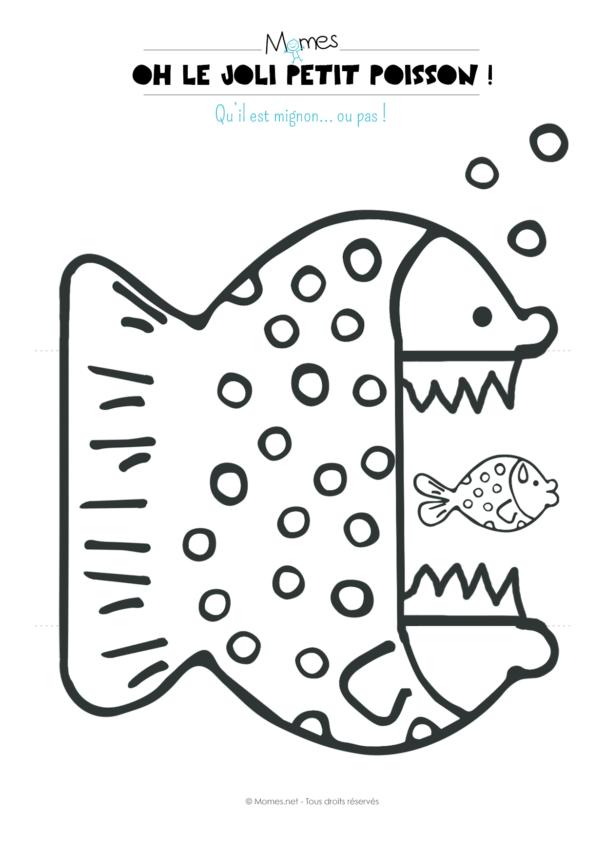 Un coloriage animé pour réaliser facilement un poisson glouton ! | MOMES