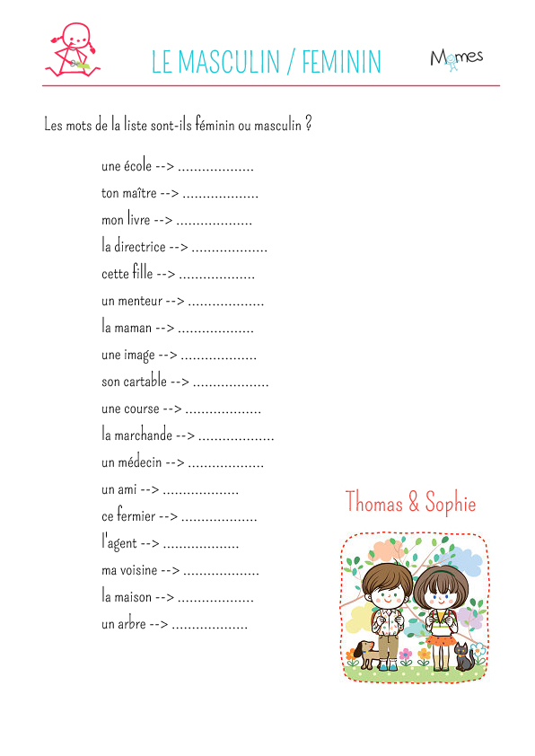 Imprimez cet exercice de grammaire afin de vous entraîner à distinguer ...