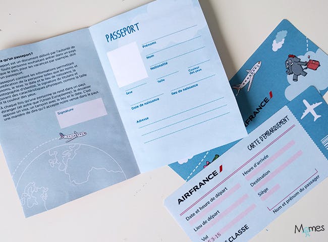 Mon passeport et ma carte d'embarquement pour de faux | MOMES Mon passeport et ma carte d'embarquement pour de faux | MOMES