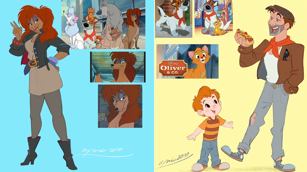 Alex Pick imagine les animaux des films Disney en humains | MOMES