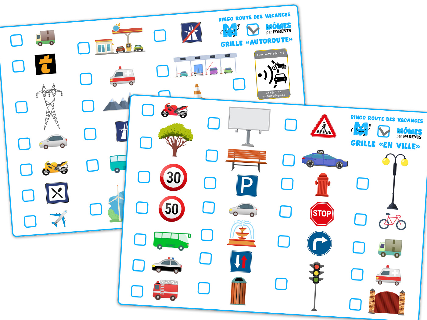 Grilles de Bingo de la route pour occuper les enfants en voiture | MOMES
