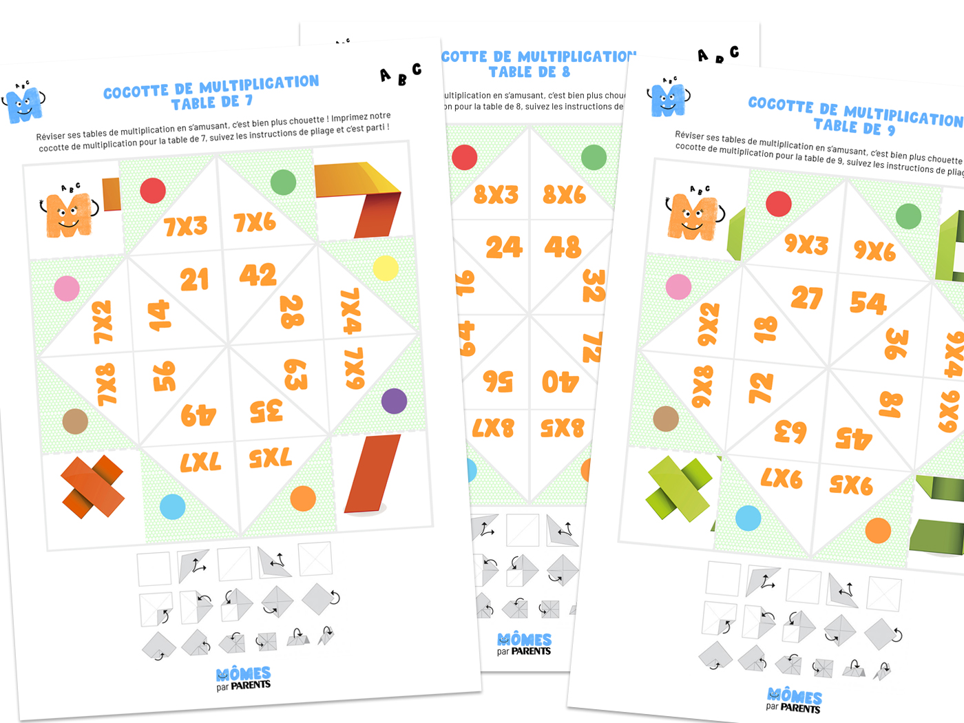 Cocottes de révision des multiplications à imprimer | MOMES