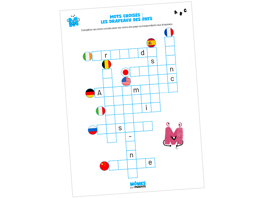 Découvrez les pays cachés dans nos mots fléchés des drapeaux ! | MOMES