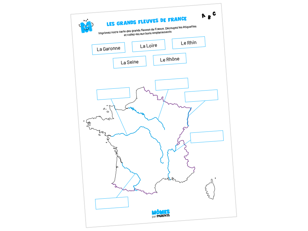 Exercice : apprendre à situer les grands fleuves de France | MOMES.net
