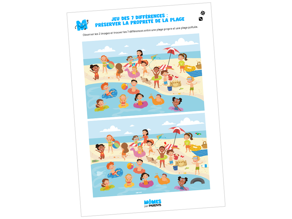 Trouvez les 7 différences pour une plage propre ! | MOMES