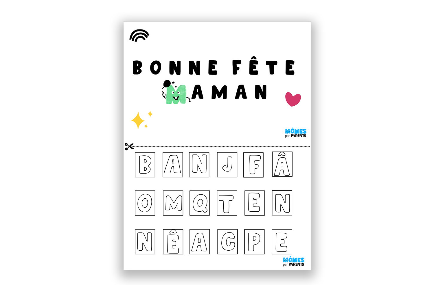 Jeu de lettre : Bonne fête maman | MOMES