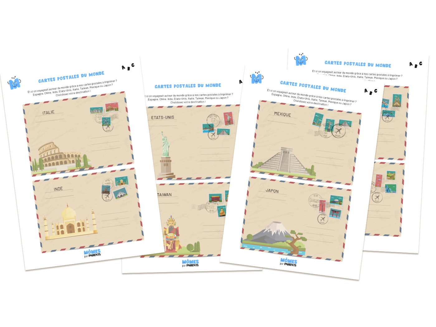 Cartes postales à imprimer pour découvrir les monuments du monde | MOMES