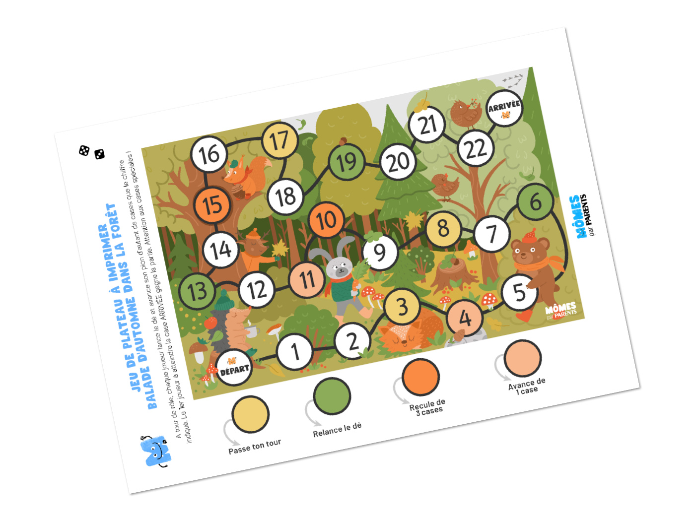 Jeu de plateau à imprimer - Balade d'automne dans la forêt | MOMES