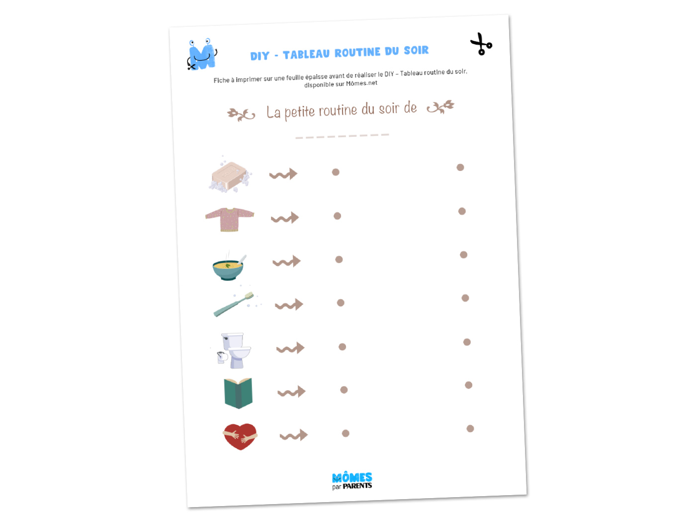 Tuto bricolage - Tableau de routine du soir pour les enfants | MOMES