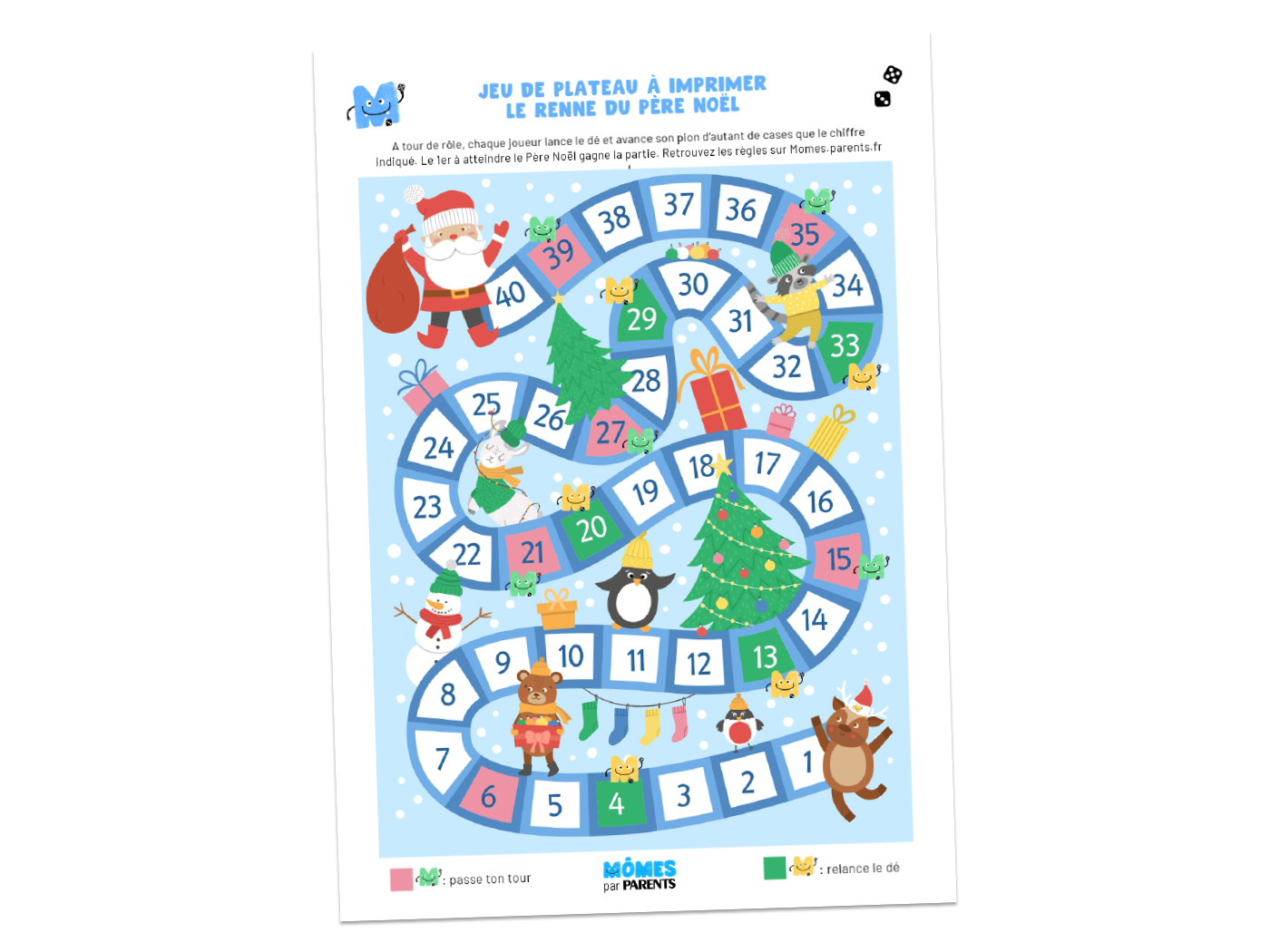 Jeu de plateau de Noël à imprimer | MOMES