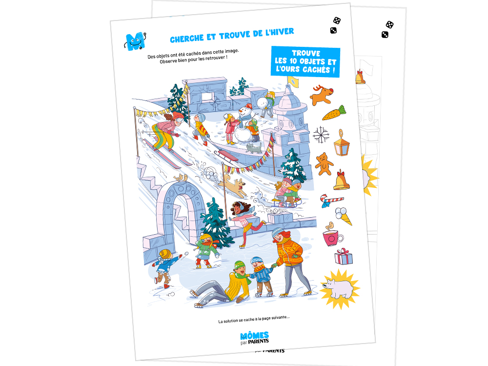 Hiver : Cherche et trouve les objets et l'ours cachés ! | MOMES