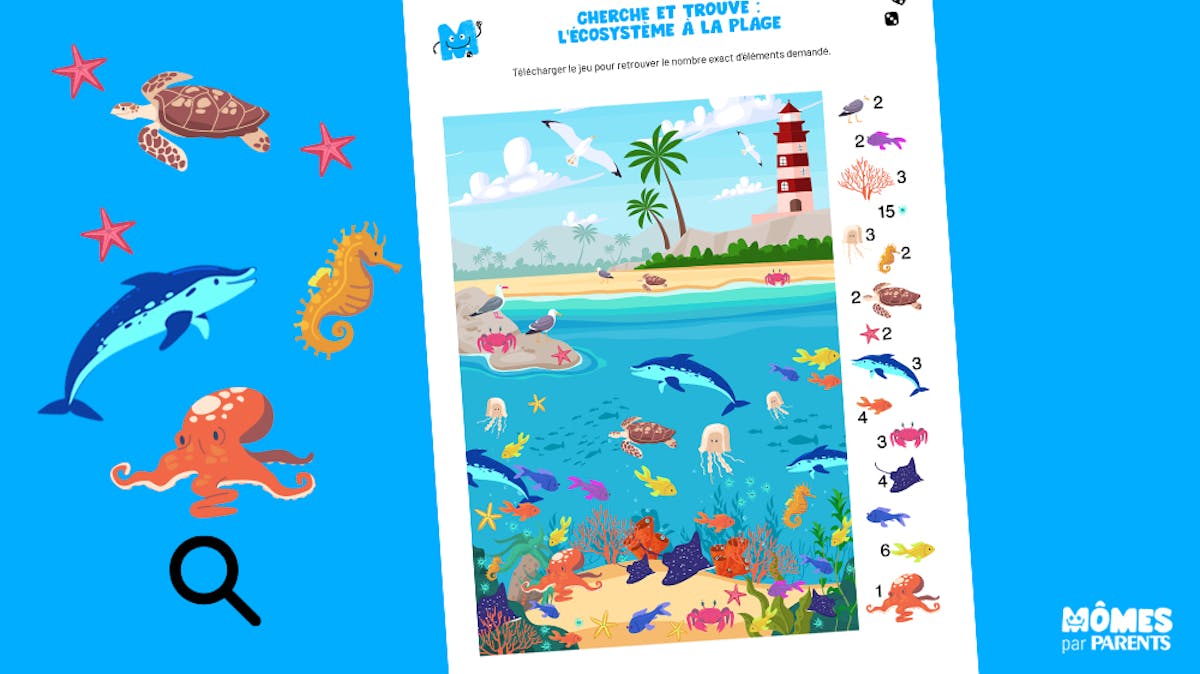 Découvrez notre jeu "Cherche et Trouve" sur l'écosystème à la plage ...