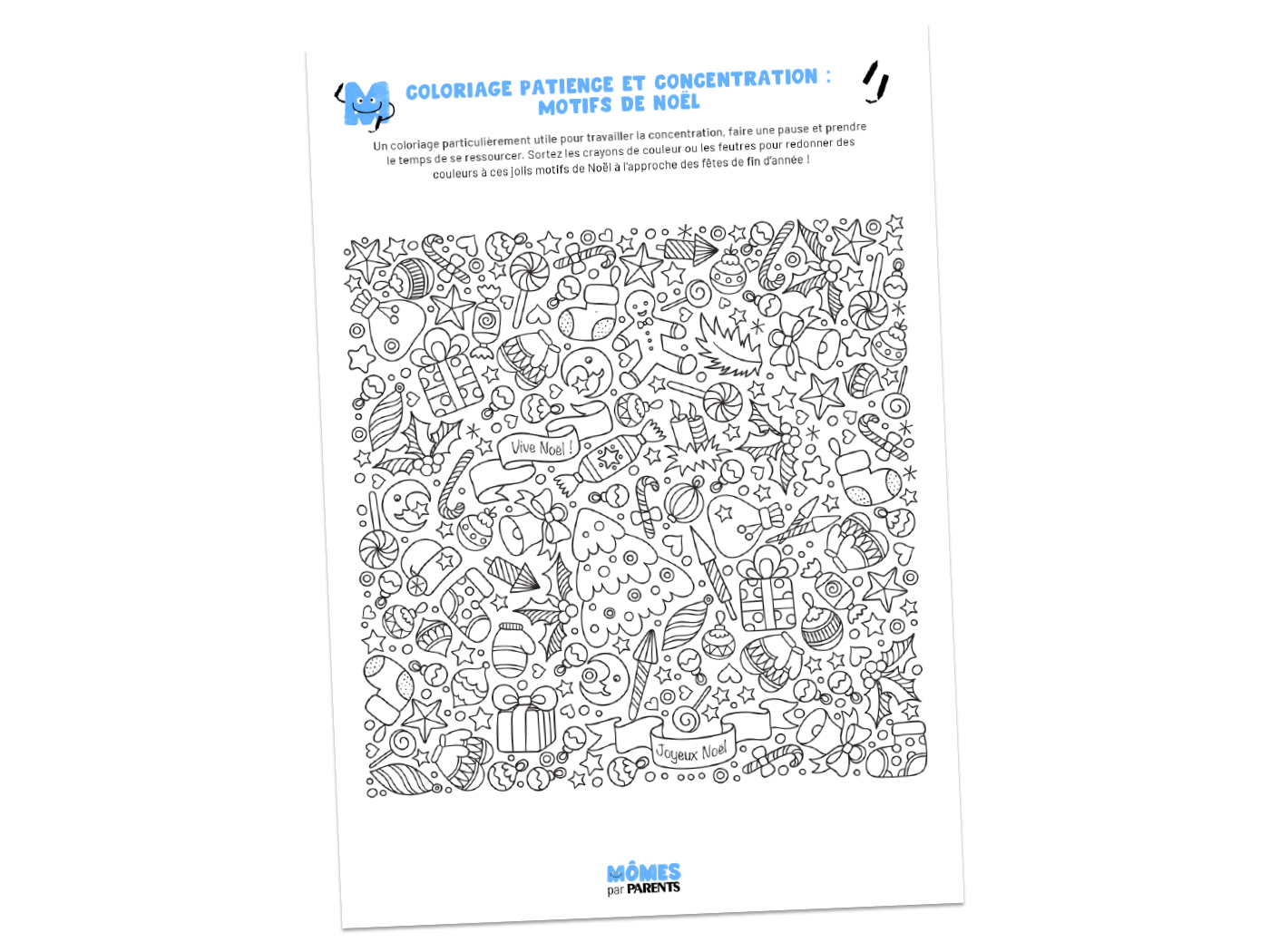 Coloriage anti-stress Noël | MOMES
