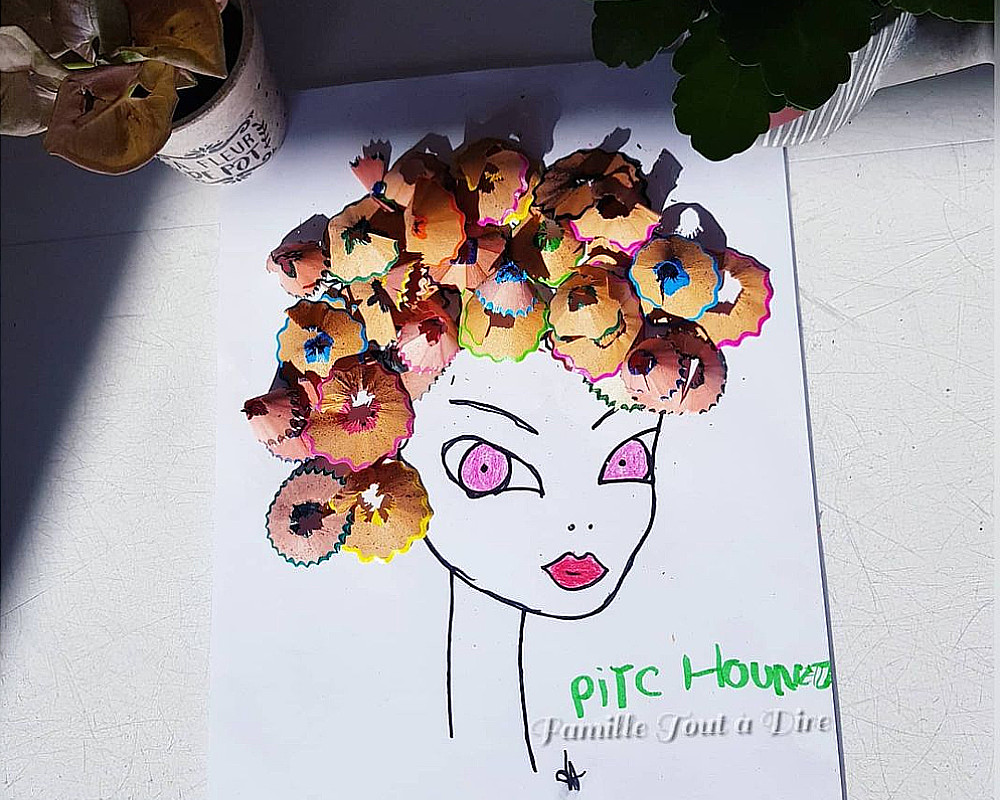 18 collages avec des copeaux de crayon pour les enfants | MOMES