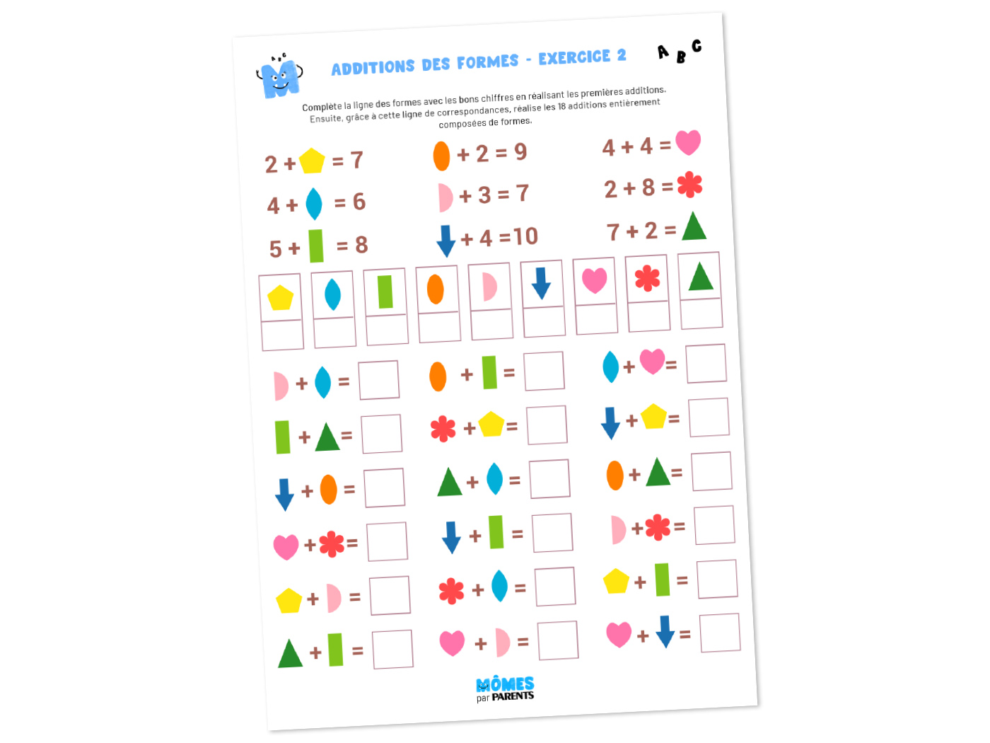 Additions simples avec des symboles géométriques | MOMES
