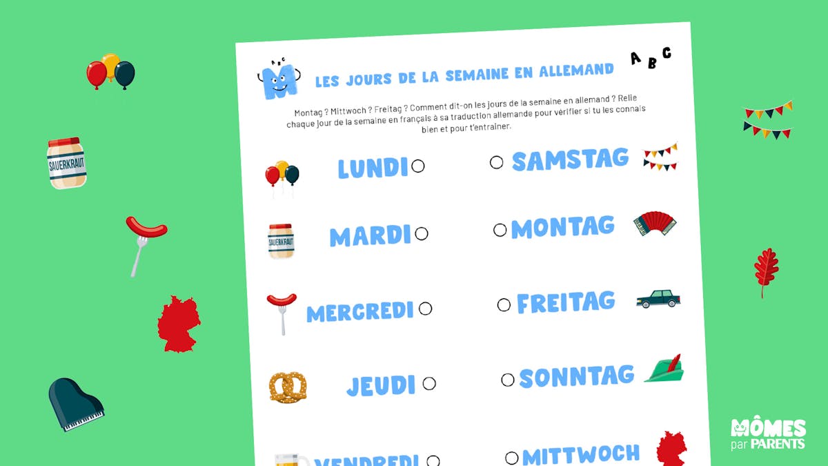 Jours en allemand | MOMES