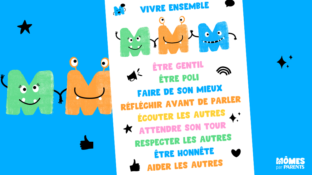 Découvrez notre super affiche des règles pour vivre ensemble | MOMES