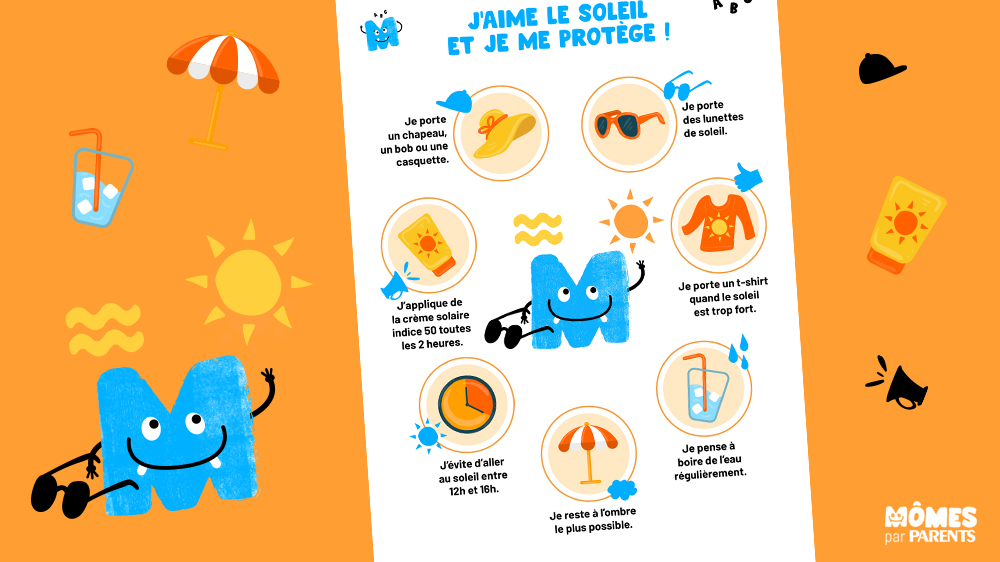Affiche : je me protège du soleil ! | MOMES