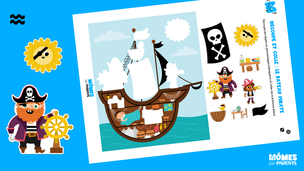 Découpe et colle : le bateau pirate ! | MOMES