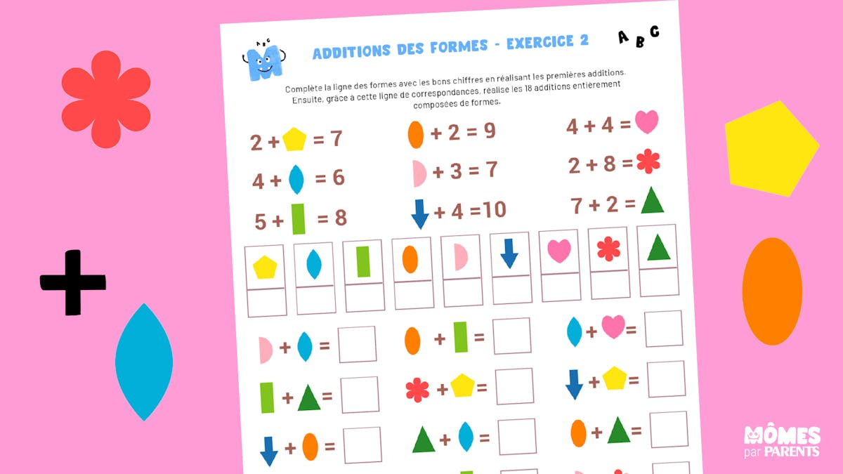 Additions simples avec des symboles géométriques | MOMES