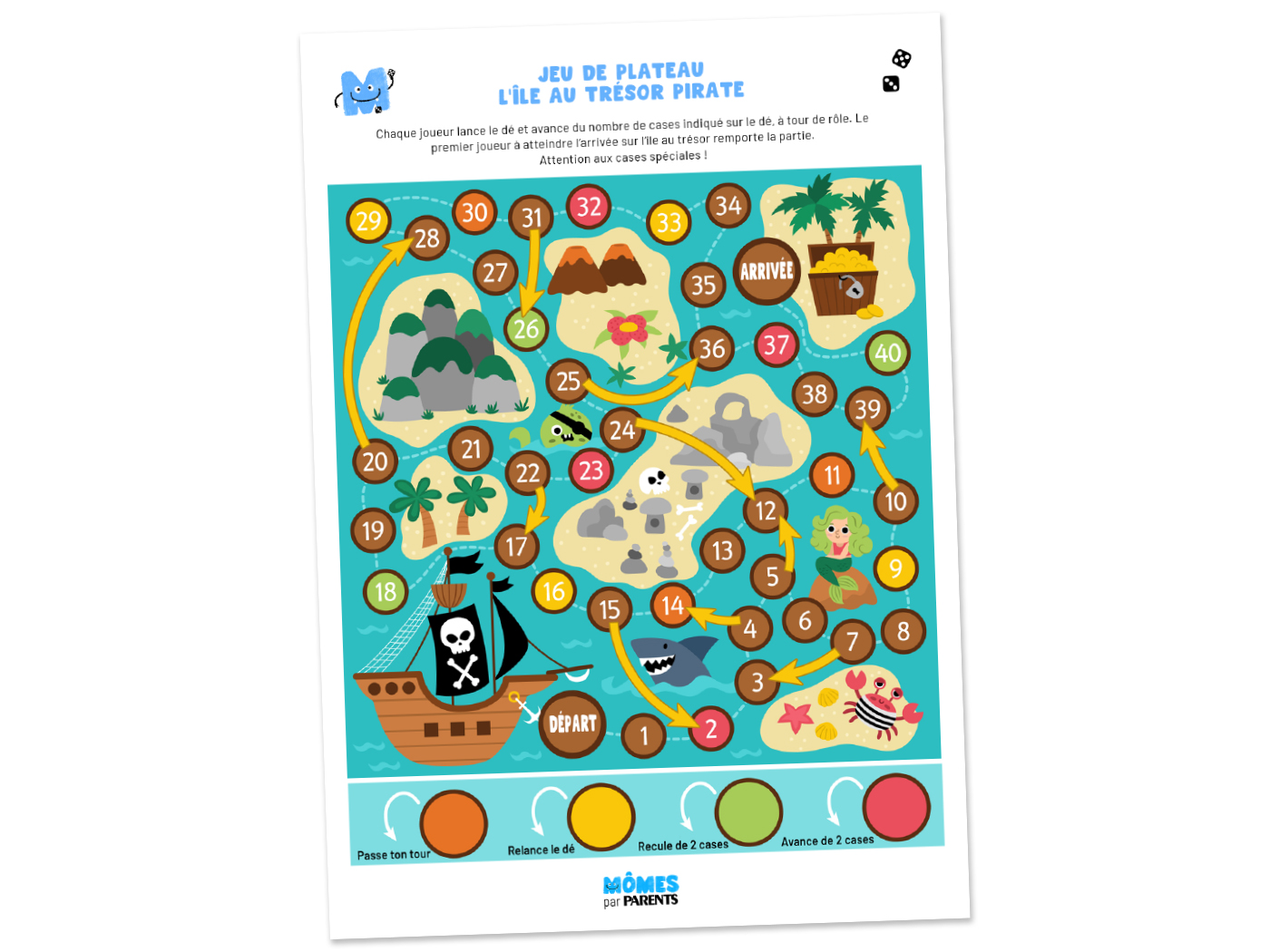 Jeu de plateau des pirates à imprimer | MOMES