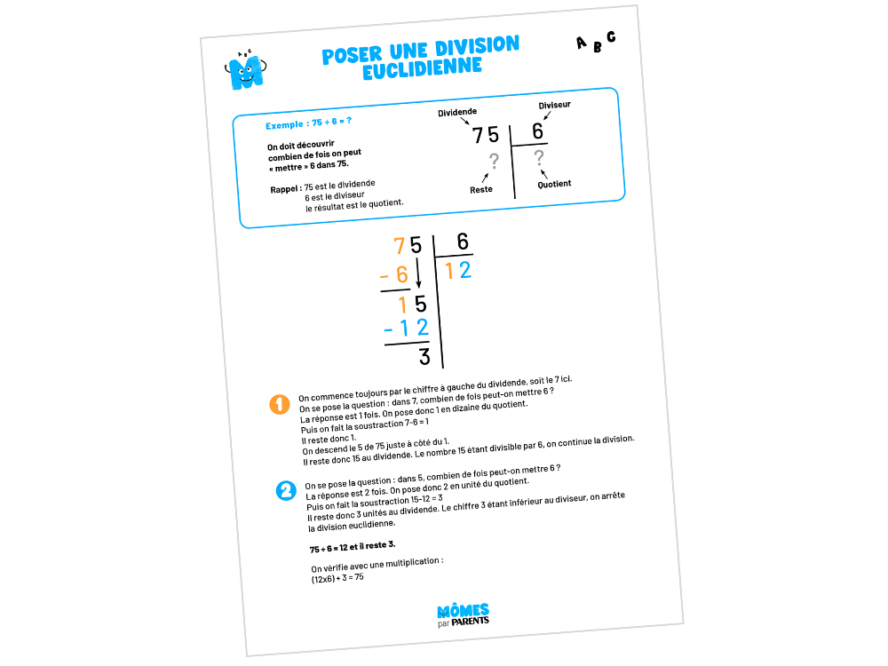 Découvrez comment poser une division euclidienne | MOMES
