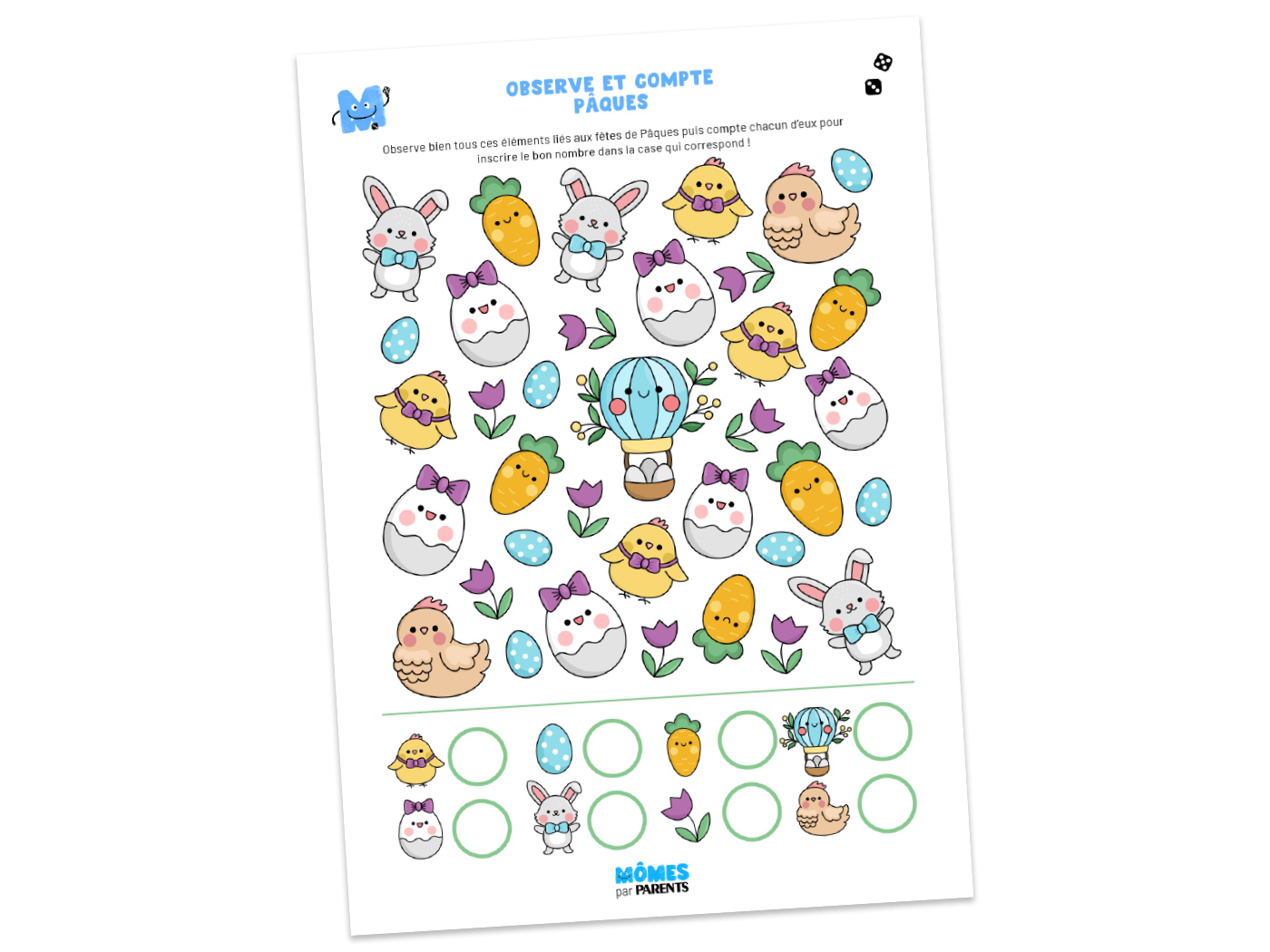 Jeu de Pâques à télécharger : Comptez oeufs, poules et lapins pour s ...