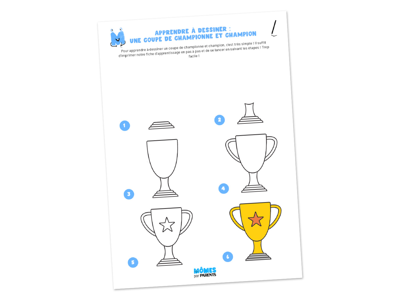 Apprenez à dessiner une coupe de championne et champion facilement avec ...