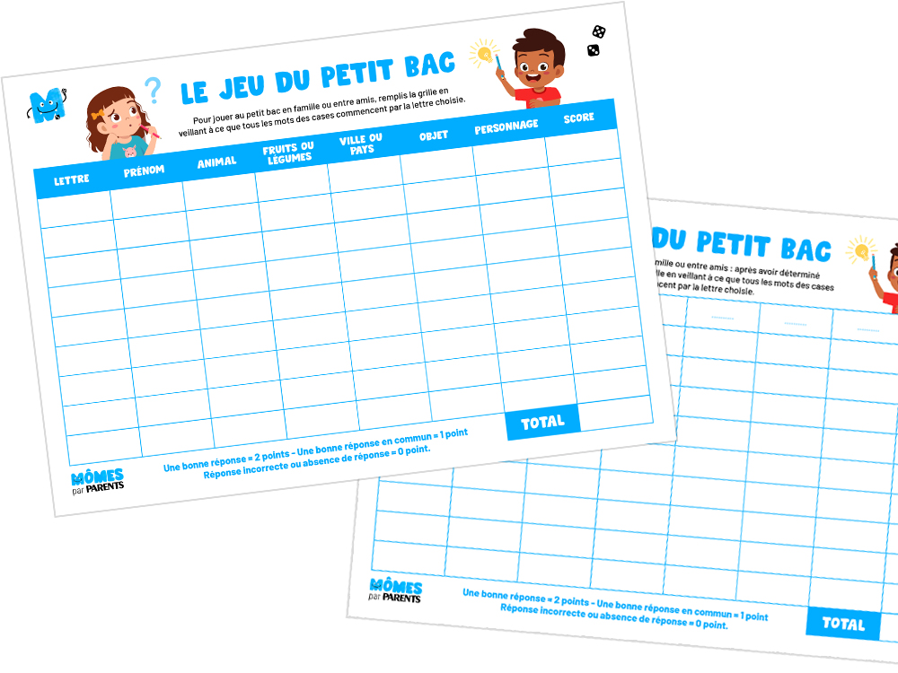Jeu du petit bac : téléchargez gratuitement nos grilles pré-remplies ou ...