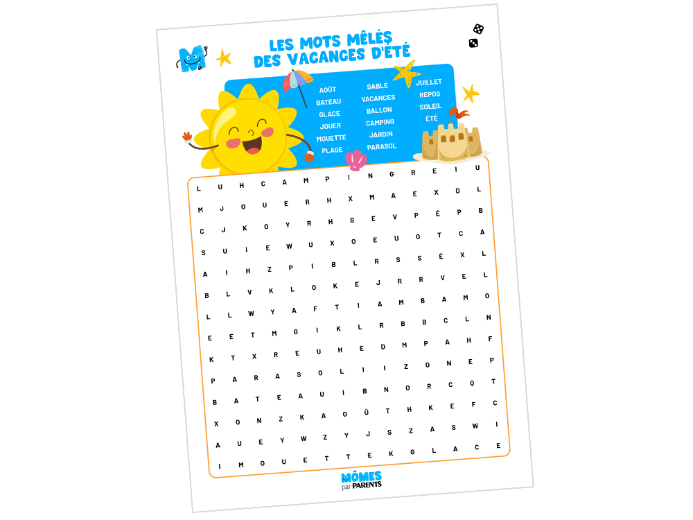 Découvrez notre jeu de mots mêlés spécial Vacances d'été | MOMES