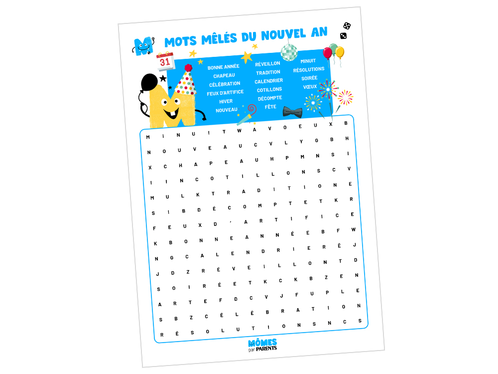 Découvrez notre jeu de mots mêlés spécial Nouvel An | MOMES