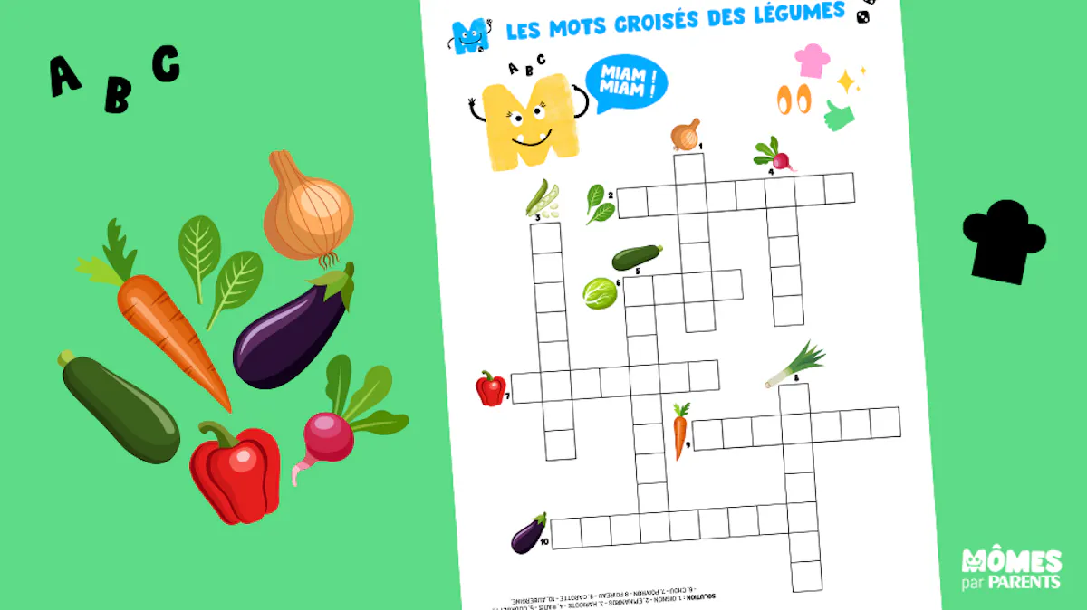 Mots croisés pour enfants : Apprendre les légumes tout en s'amusant ...