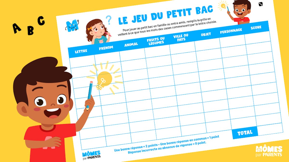 Jeu du petit bac : téléchargez gratuitement nos grilles pré-remplies ou ...