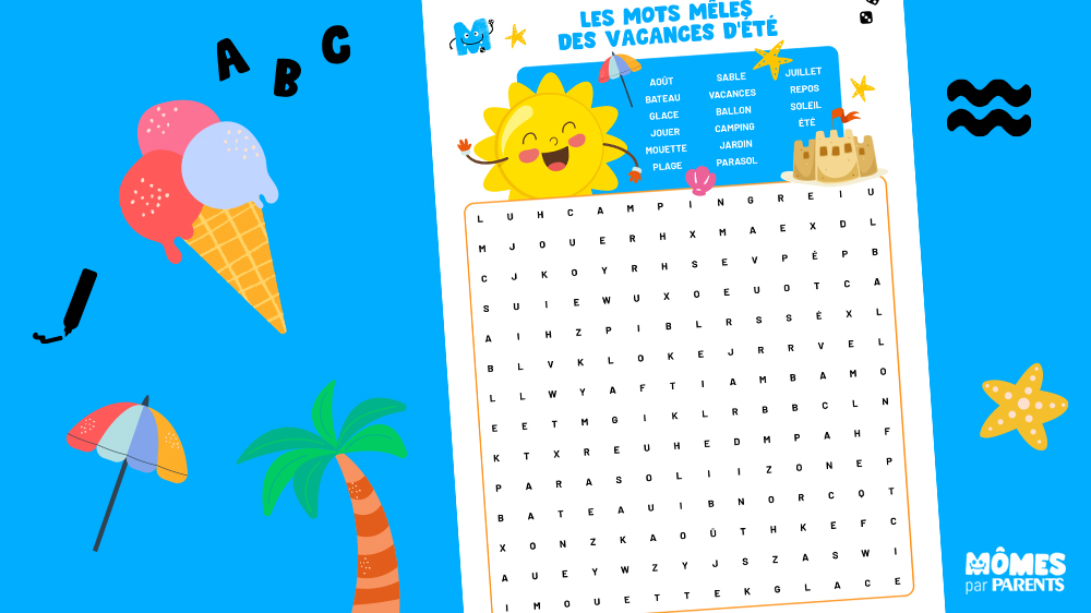Découvrez notre jeu de mots mêlés spécial Vacances d'été | MOMES