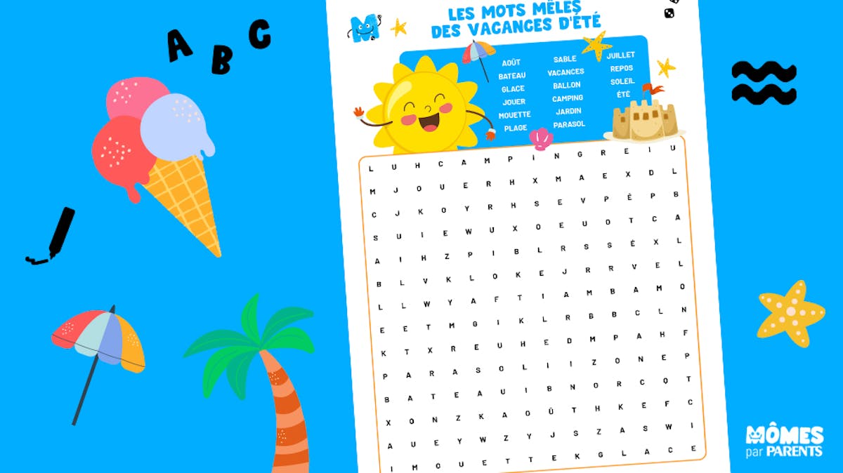 Découvrez notre jeu de mots mêlés spécial Vacances d'été | MOMES