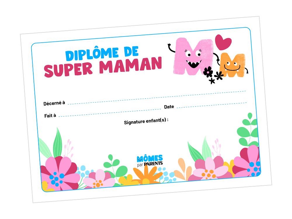 Un diplôme de Super Maman plein d’amour, à offrir pour la Fête des ...