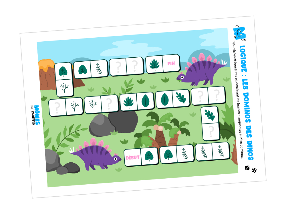 Découvrez notre jeu logique : les dominos des dinos | MOMES
