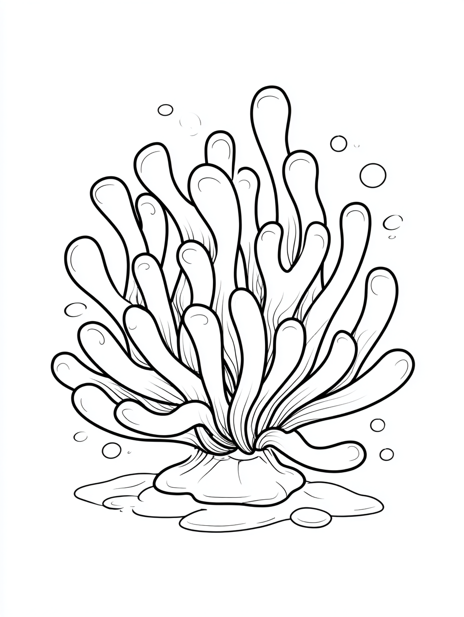 Coloriage anémone de mer facile et gratuit à imprimer | MOMES