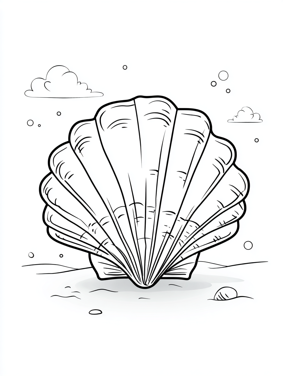 Coloriage coquillage facile et gratuit à imprimer | MOMES