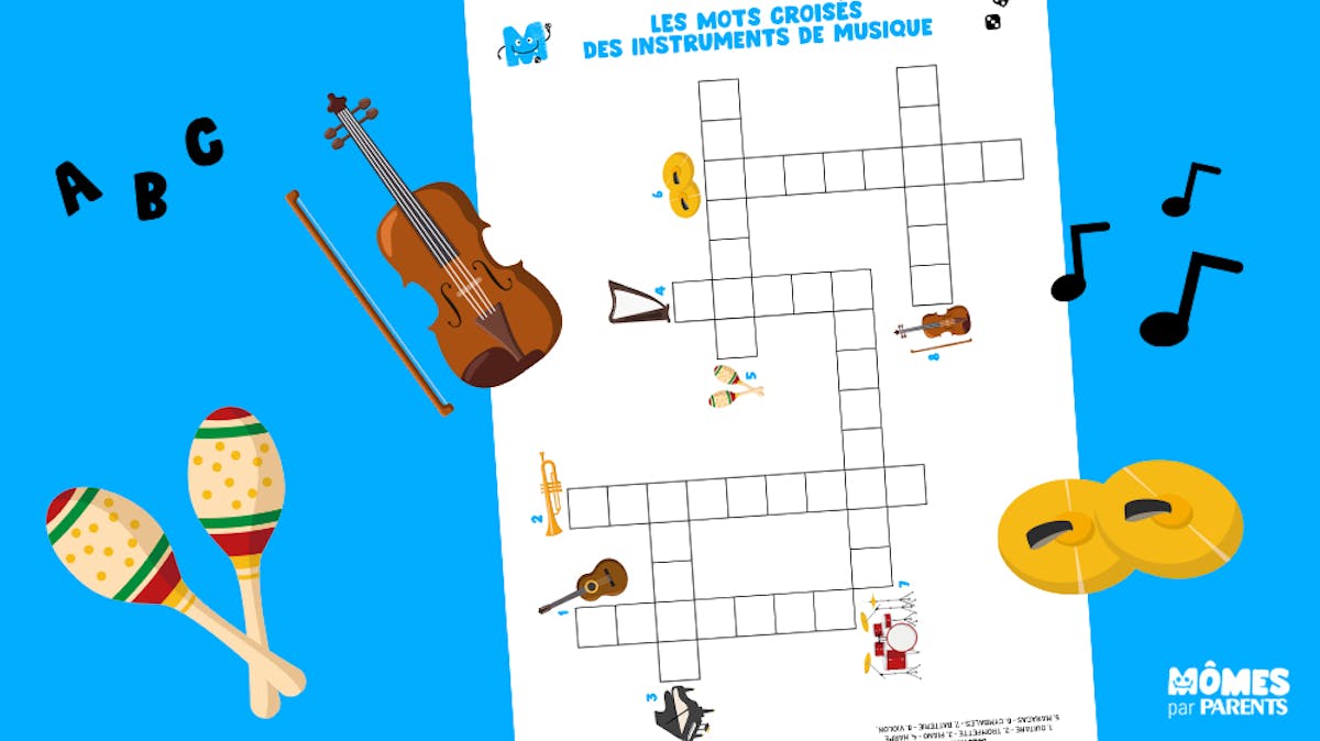 Téléchargez les mots croisés des instruments de musique | MOMES