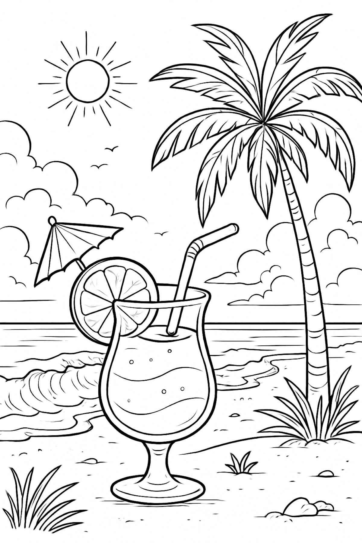 Coloriage cocktail facile et gratuit à imprimer | MOMES