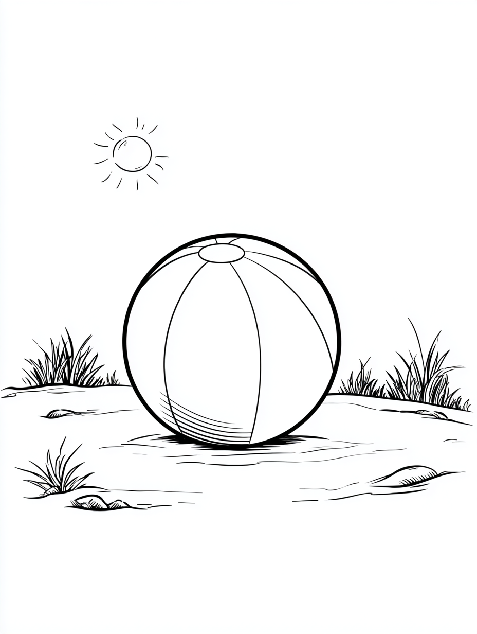 Coloriage ballon de plage facile et gratuit à imprimer | MOMES