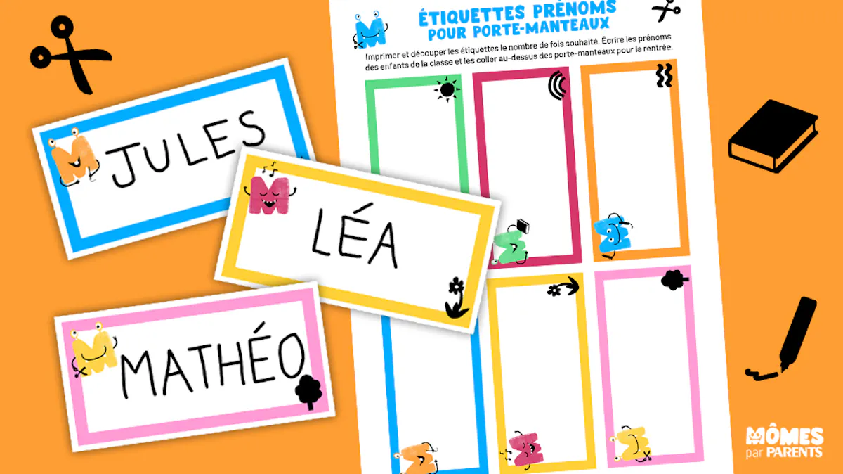 Rentrée des classes : des étiquettes prénom ludiques pour les porte ...